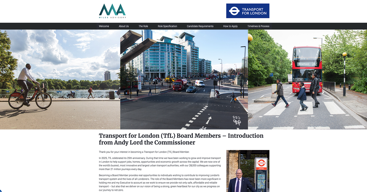 Transport for London Role Specification